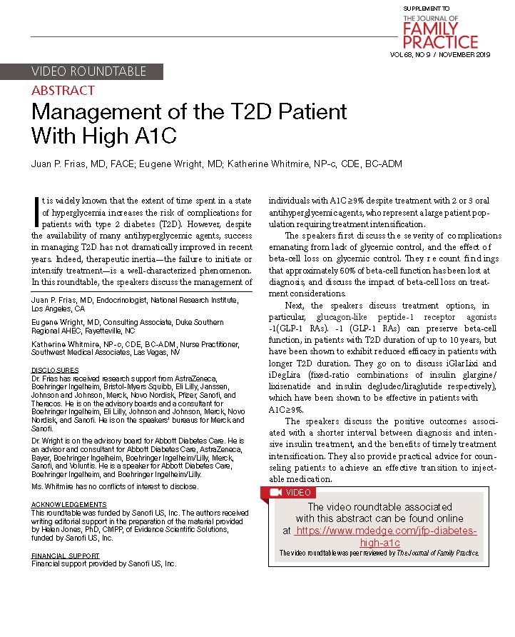 Management of the T2D Patient